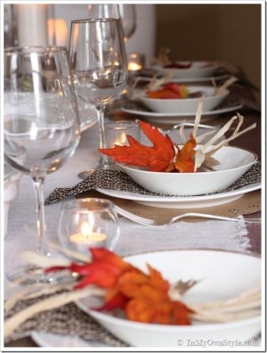Fall Leaf Table Setting Place Cards DIY - In My Own Style