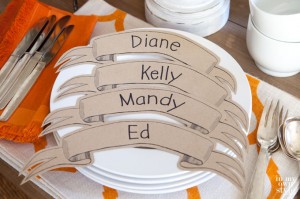 Printable Paper Banner Dinner Plate Place Card - In My Own Style