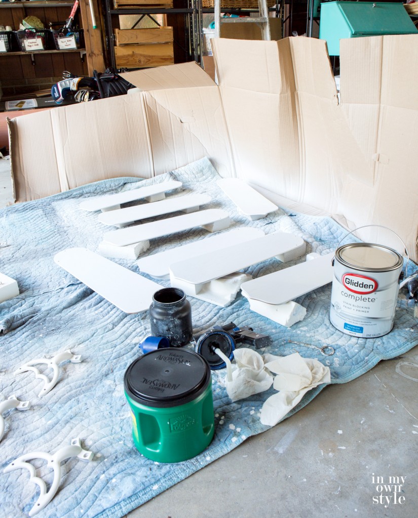 How to Paint a Ceiling Fan Without Taking It Down - In My Own Style