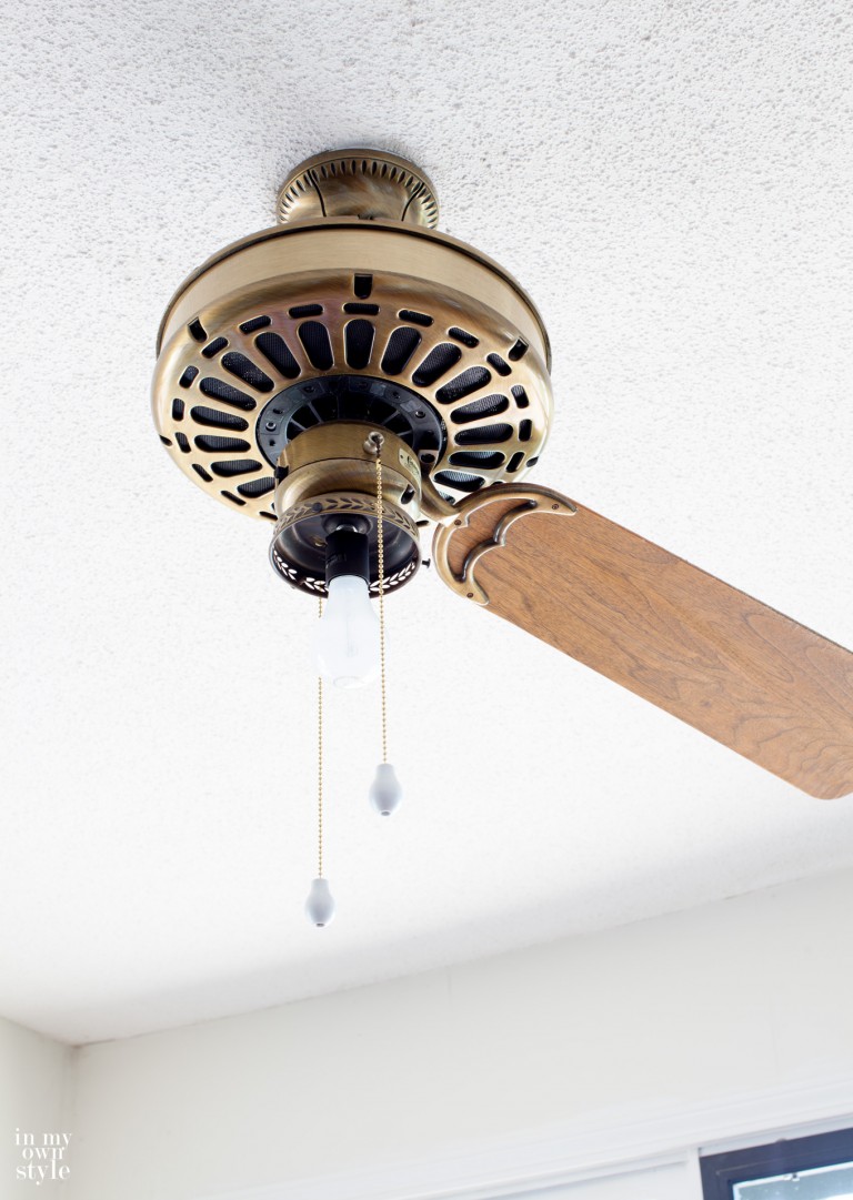 How to Paint a Ceiling Fan Without Taking It Down - In My Own Style