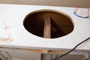 How to Repurpose a Sideboard into a Sink Vanity - In My Own Style