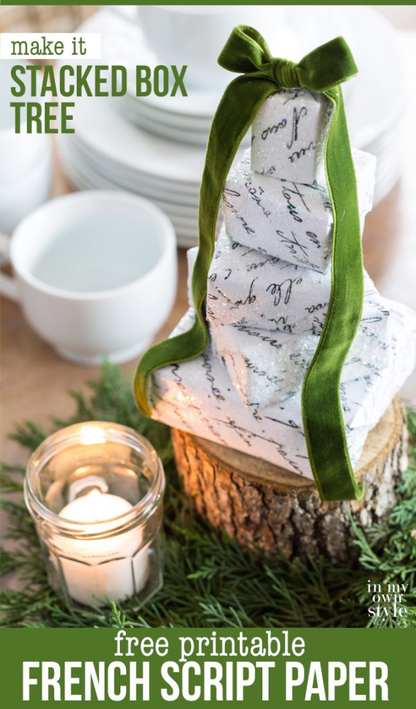 Stacked Box Christmas Tree for a Table or Mantel - In My Own Style