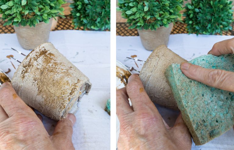 Transform a Plastic Planter to Look Like Weathered Stone - In My Own Style