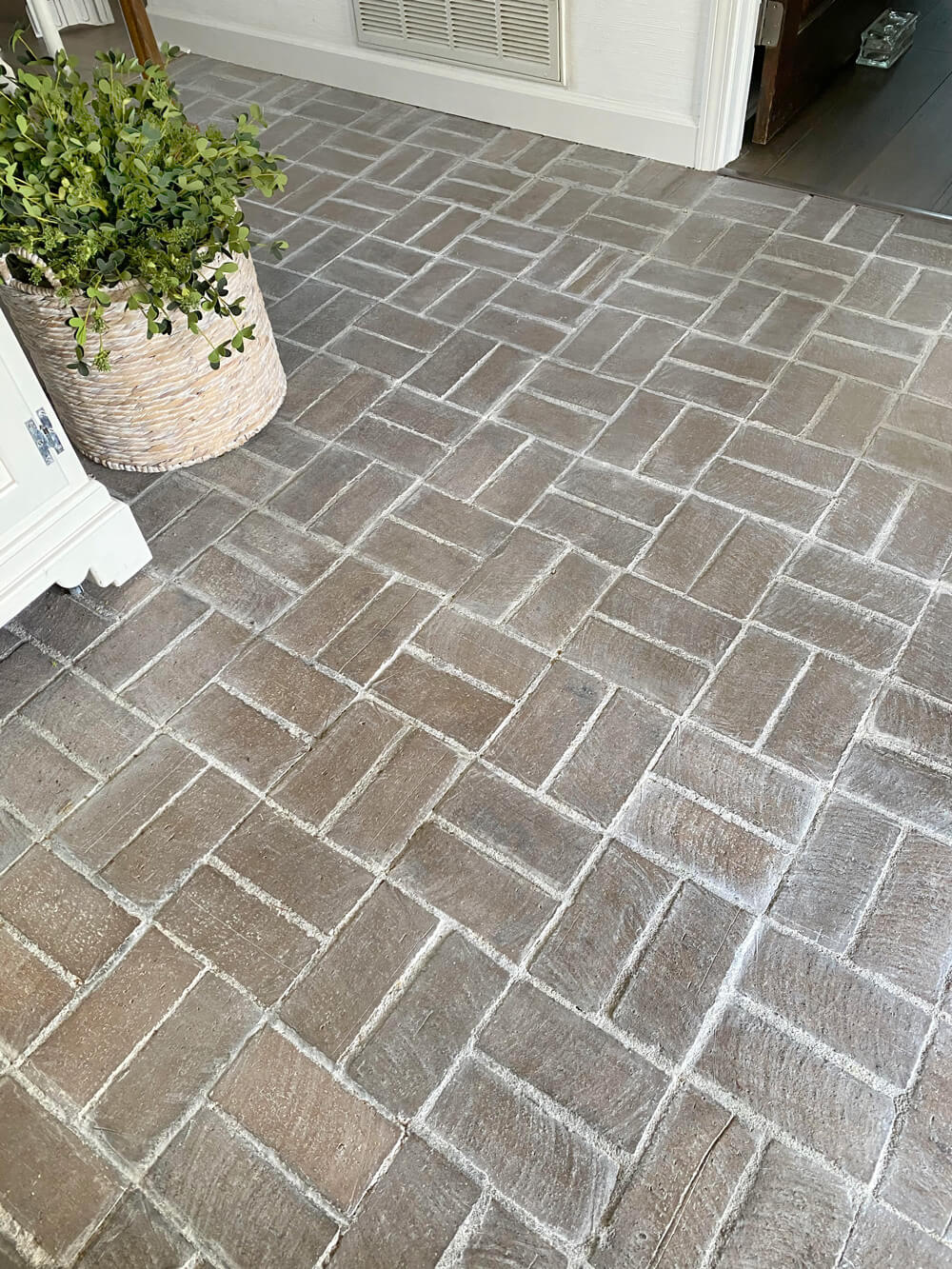 How I Whitewashed a Brick Floor for $14 - In My Own Style
