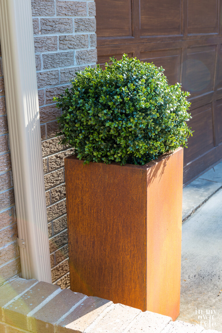 Creating Instant Rusted Patina on a Corten Steel Planter - In My Own Style