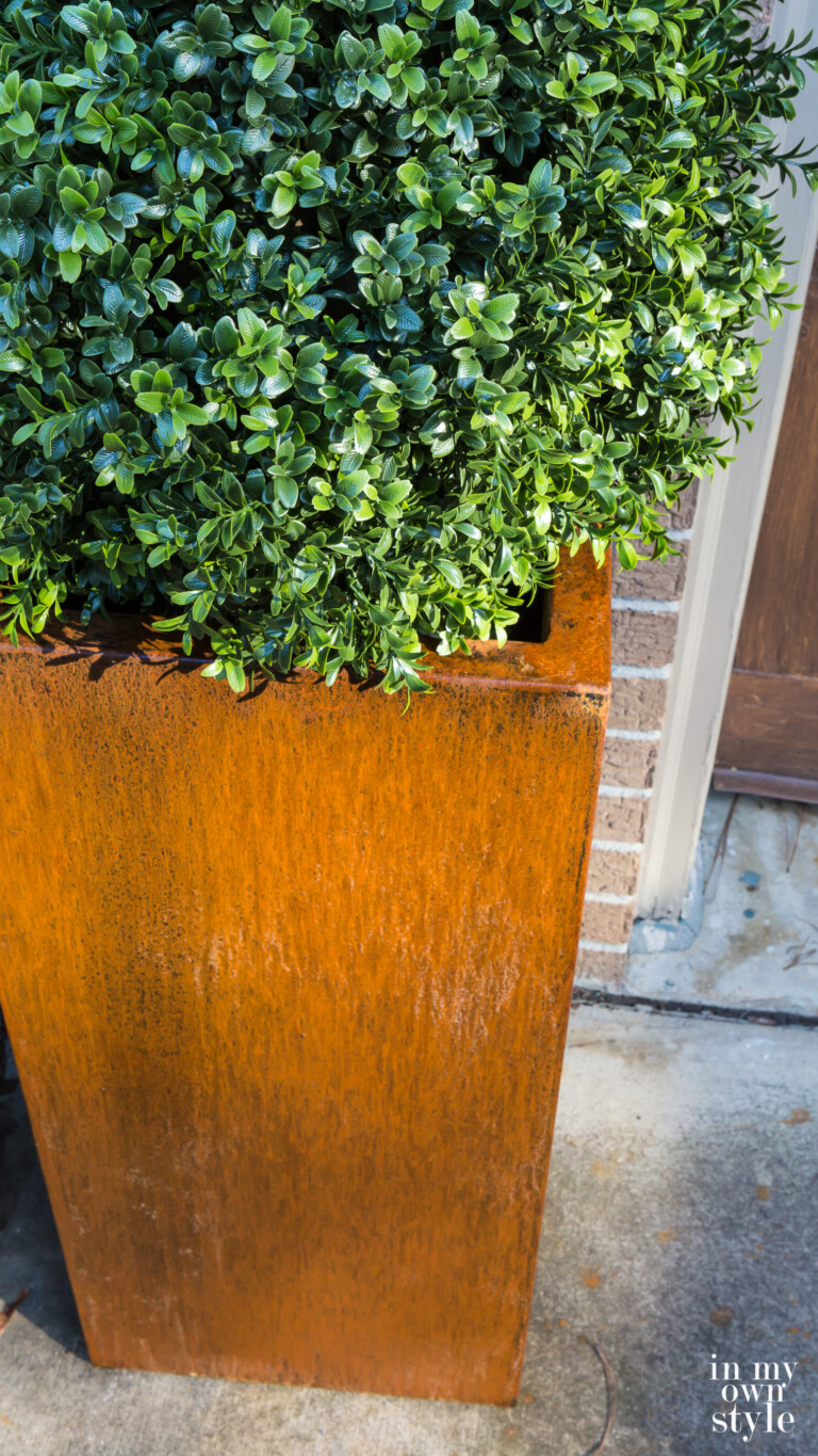 Creating Instant Rusted Patina on a Corten Steel Planter - In My Own Style