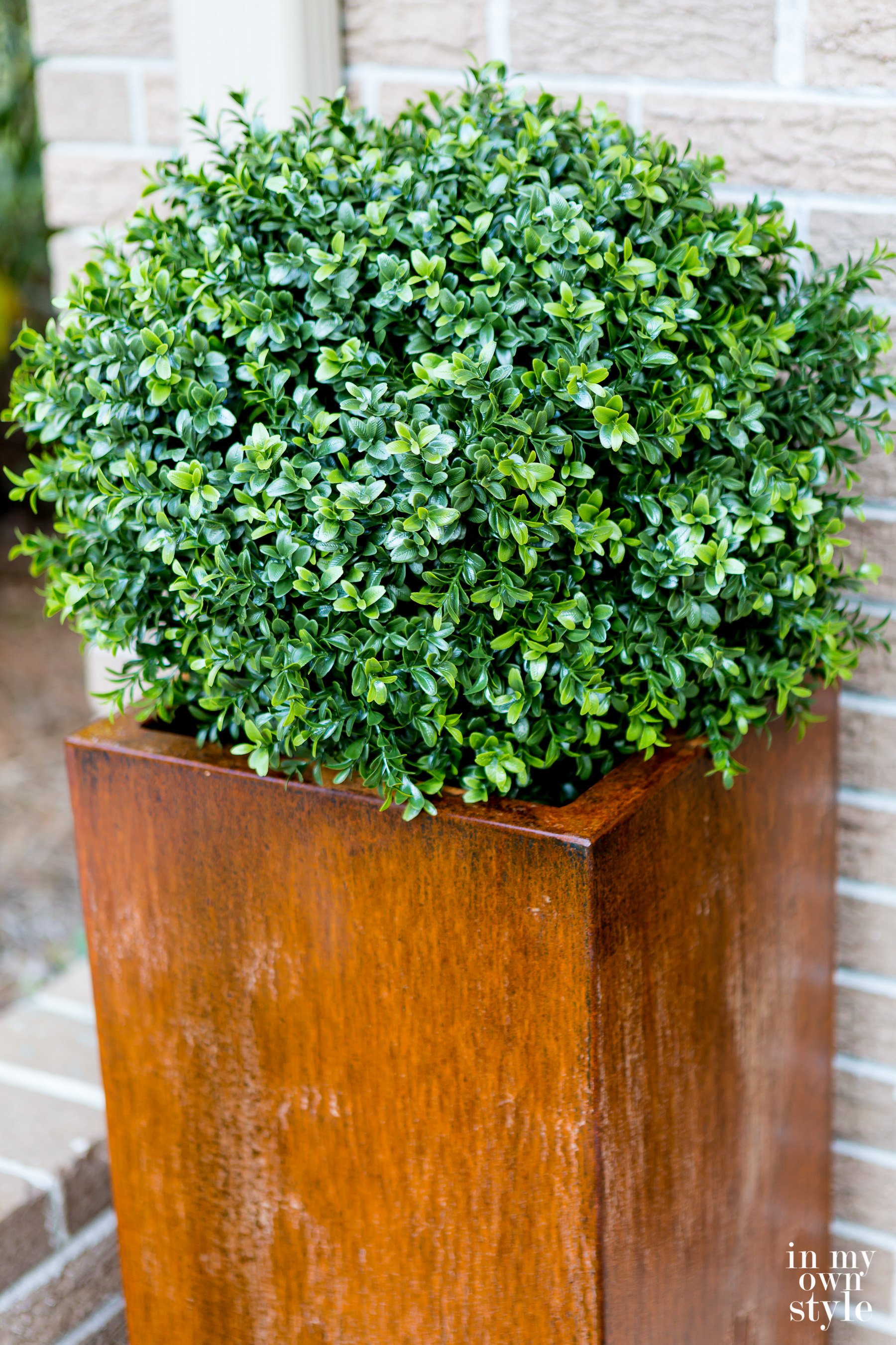 Creating Instant Rusted Patina on a Corten Steel Planter - In My Own Style