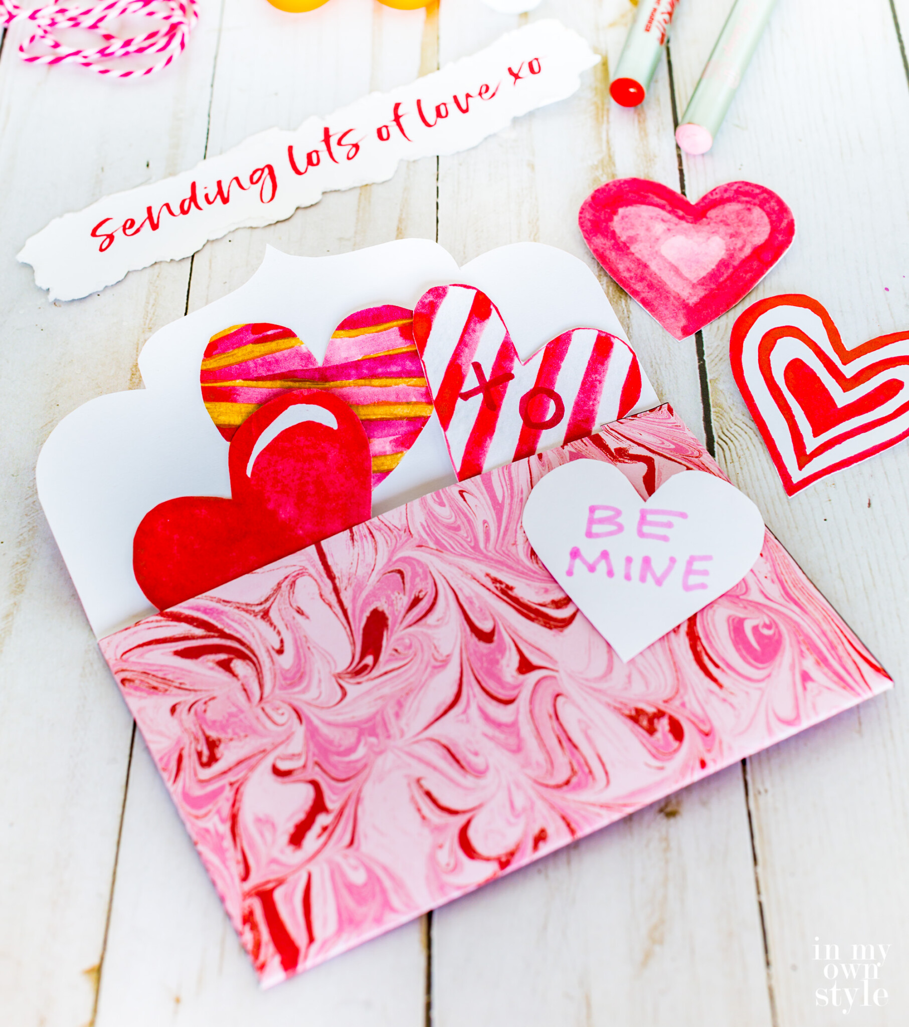 Printable Valentine Hearts & Envelopes - In My Own Style