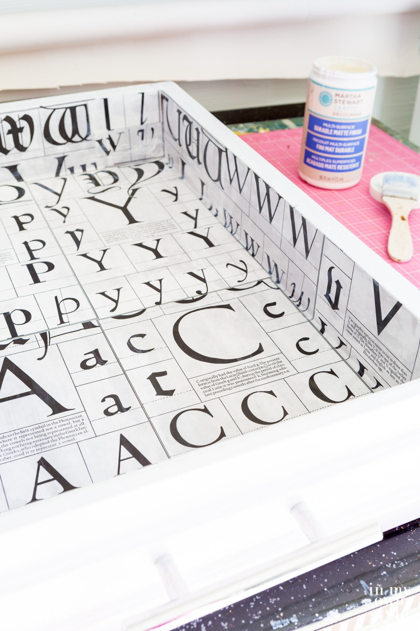 How To Make a Drawer Liner with a Book Page | InMyOwnStyle