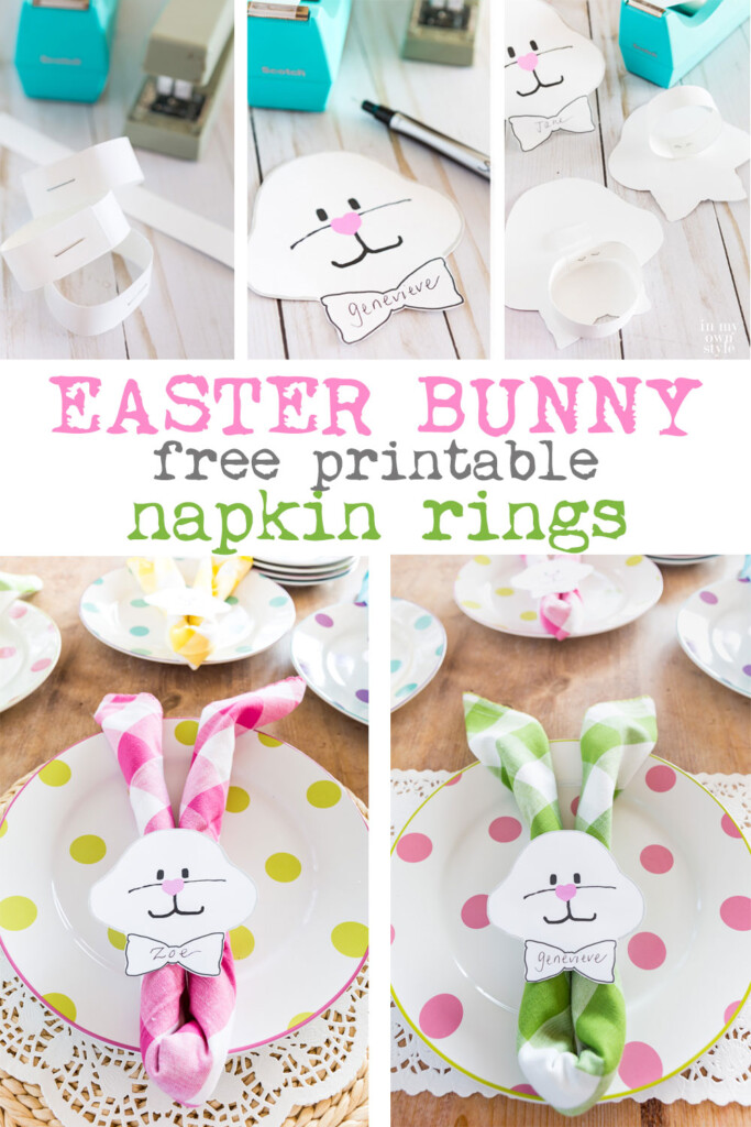 Easter Bunny Napkin Ring Free Printable - In My Own Style