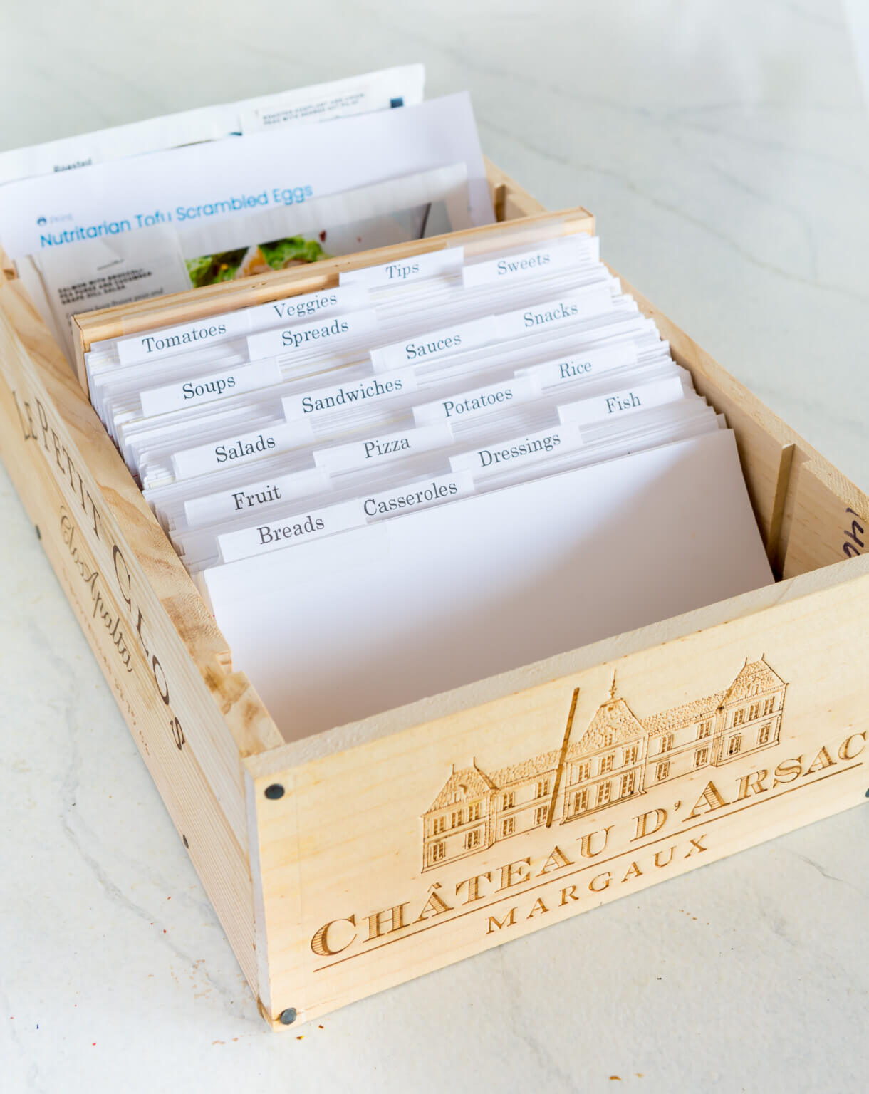 DIY Recipe Box Using a Wine Crate - In My Own Style