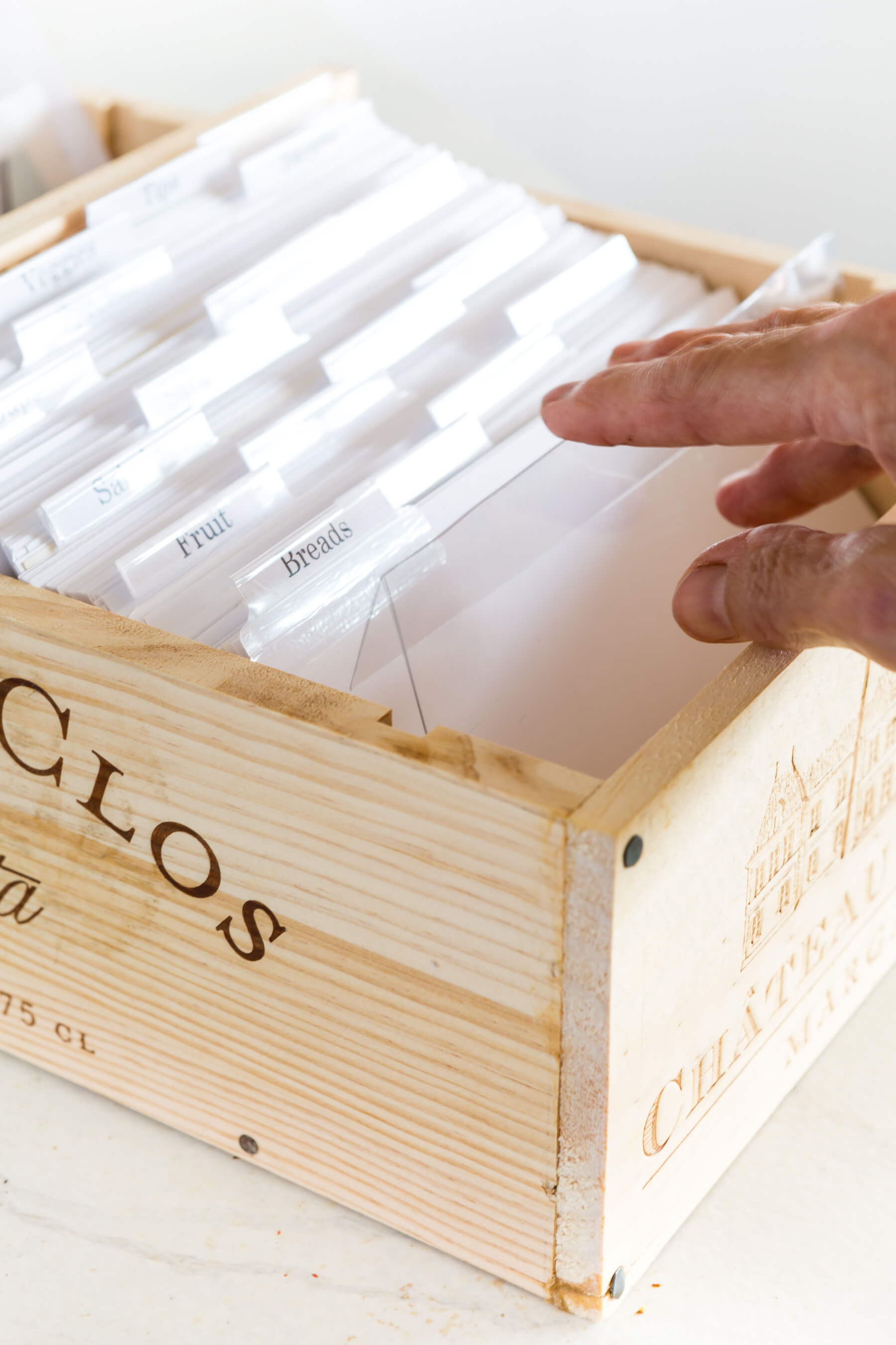DIY Recipe Box Using a Wine Crate - In My Own Style