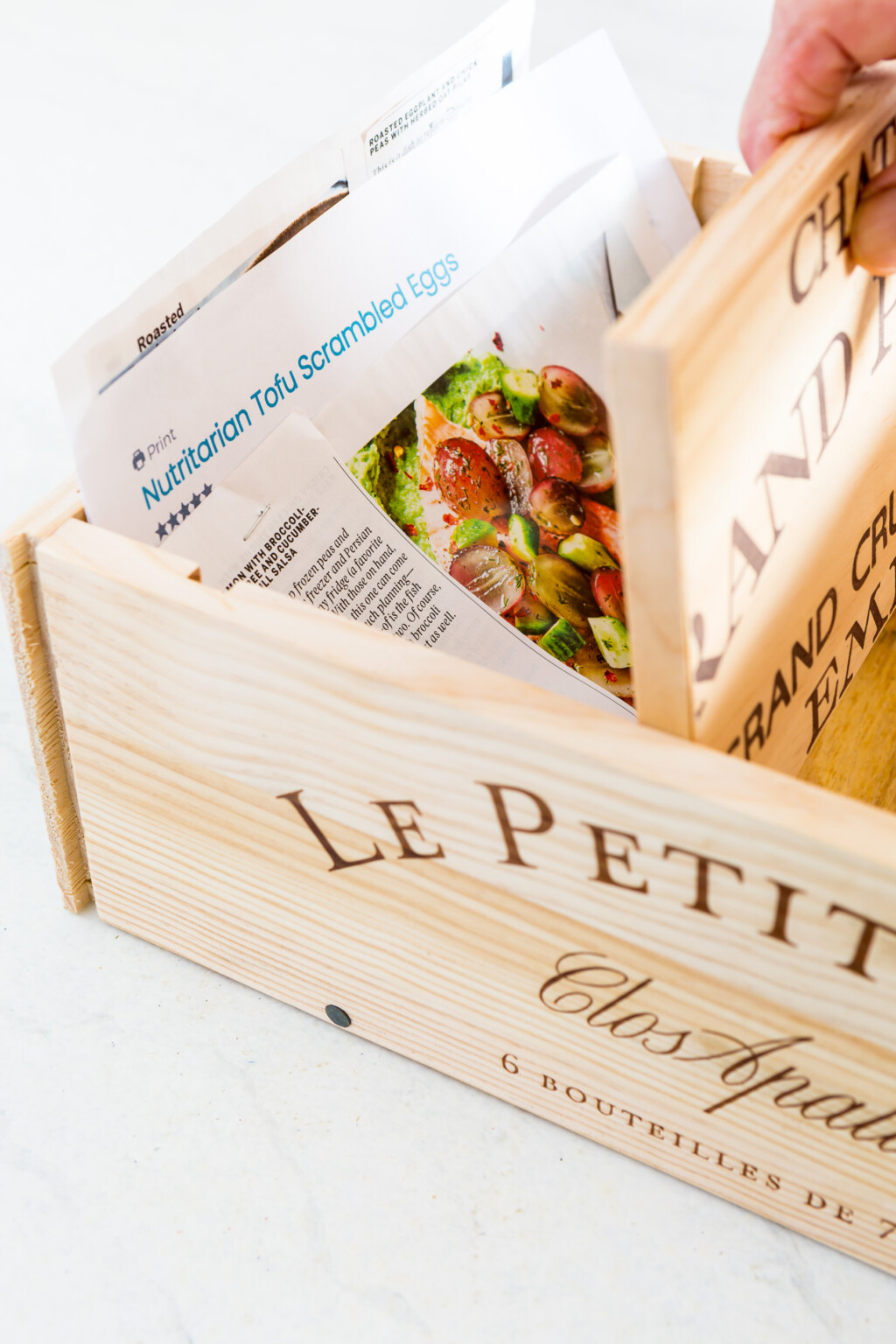 DIY Recipe Box Using a Wine Crate - In My Own Style