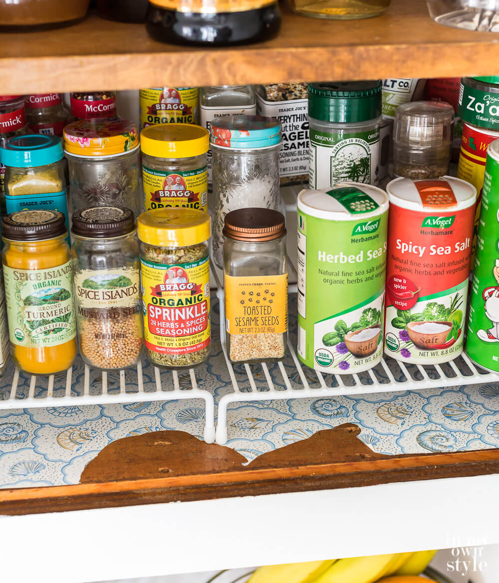 Colorful DIY Kitchen Cabinet Liner - In My Own Style