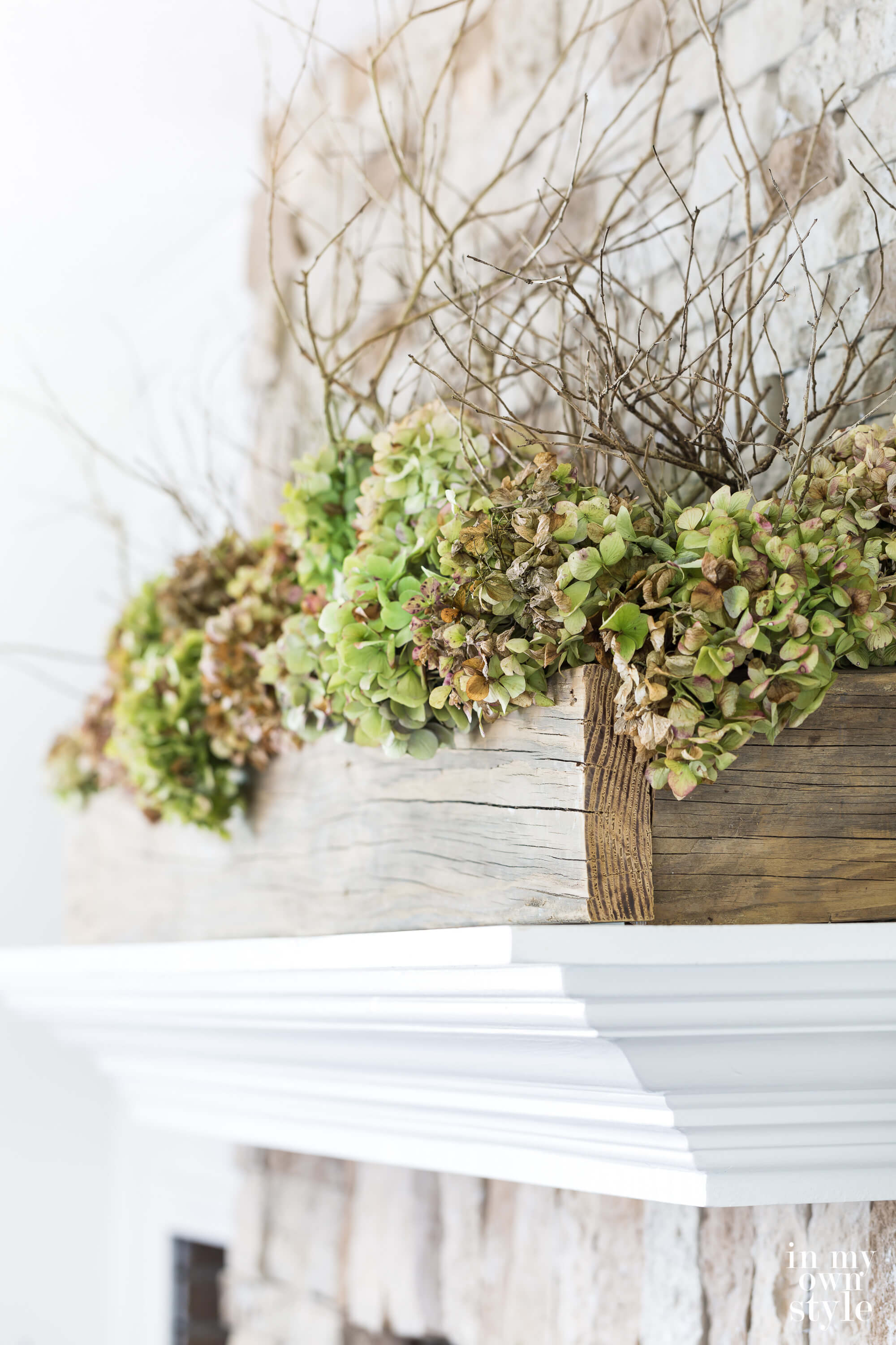 Fall Living Room Decorating with Natural Elements - In My Own Style