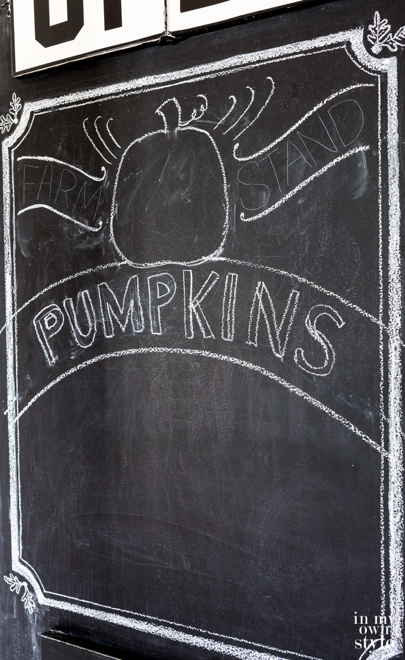 How to Draw a Fall Pumpkin Sign on a Chalkboard - In My Own Style