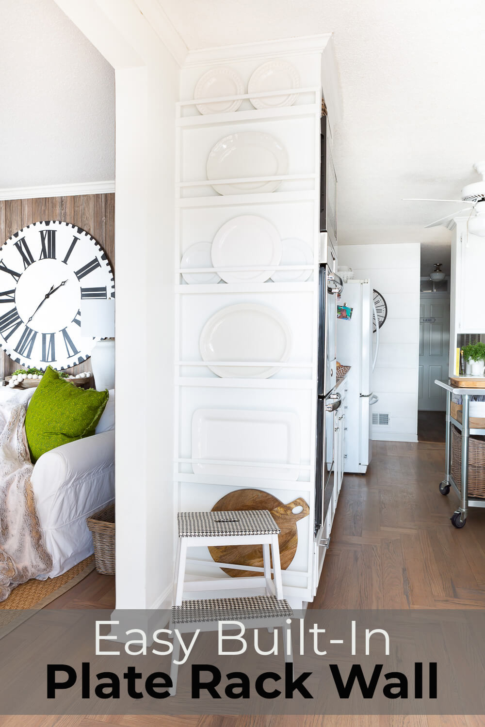 How to Make a Floor to Ceiling Plate Rack on a Wall - In My Own Style