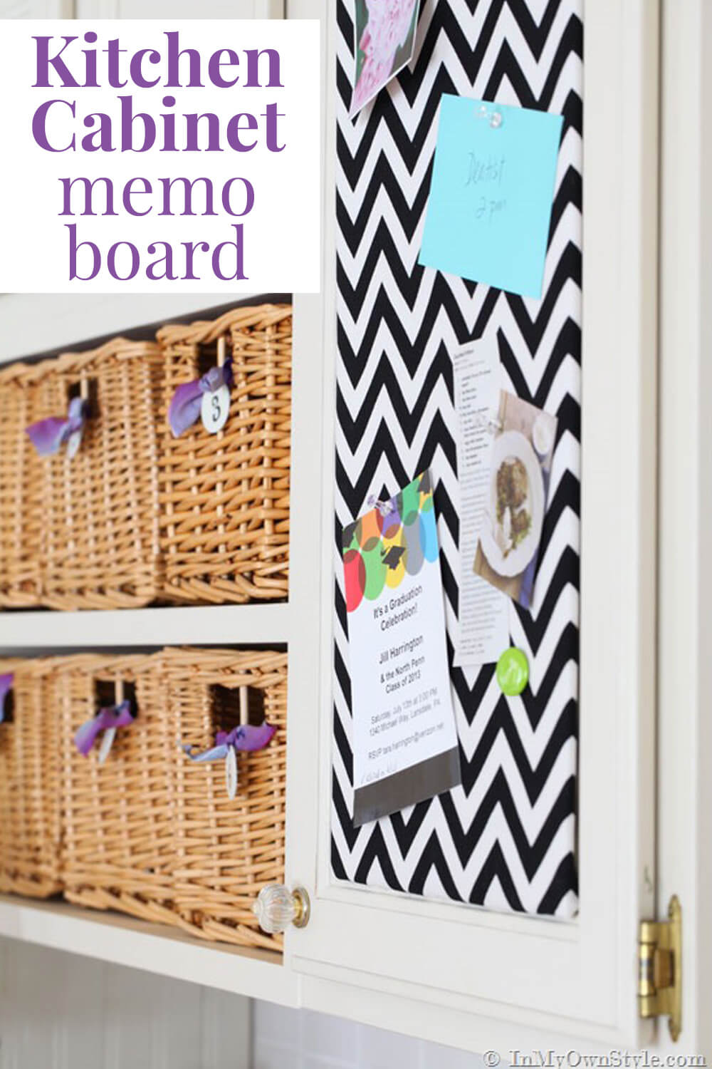 How to Make a Kitchen Message Board for a Cabinet Door - In My Own Style