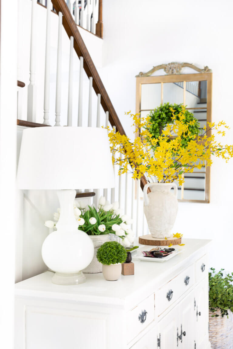 Entryway Decorating Ideas That Say, Hello Spring - In My Own Style