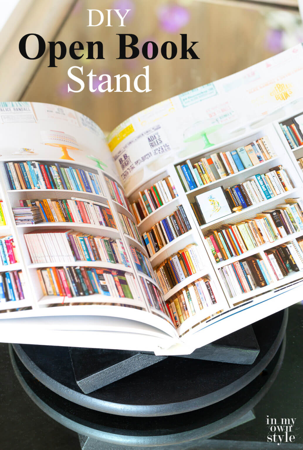 DIY: X Shape Open Book Stand that Spins - In My Own Style