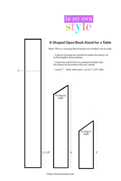 DIY: X Shape Open Book Stand that Spins - In My Own Style