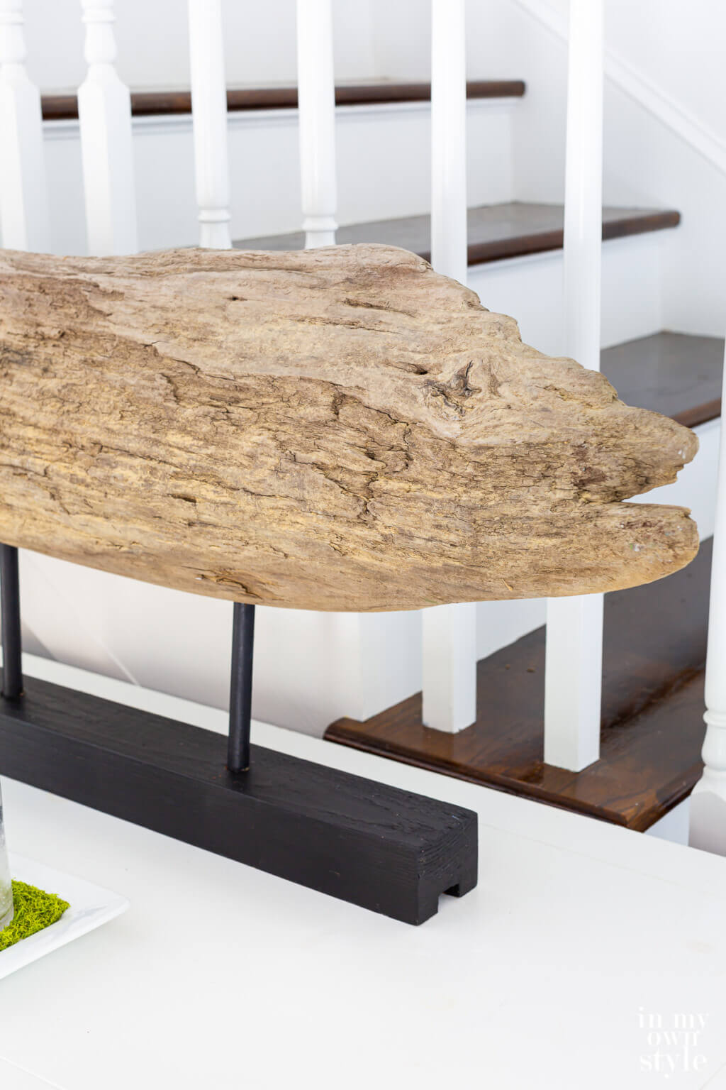 Driftwood Sculpture Table Top Stand DIY - In My Own Style