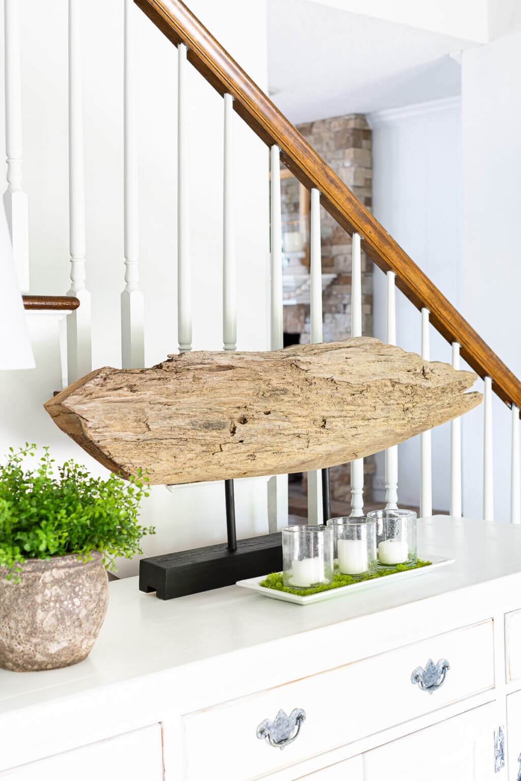 Driftwood Sculpture Table Top Stand DIY - In My Own Style