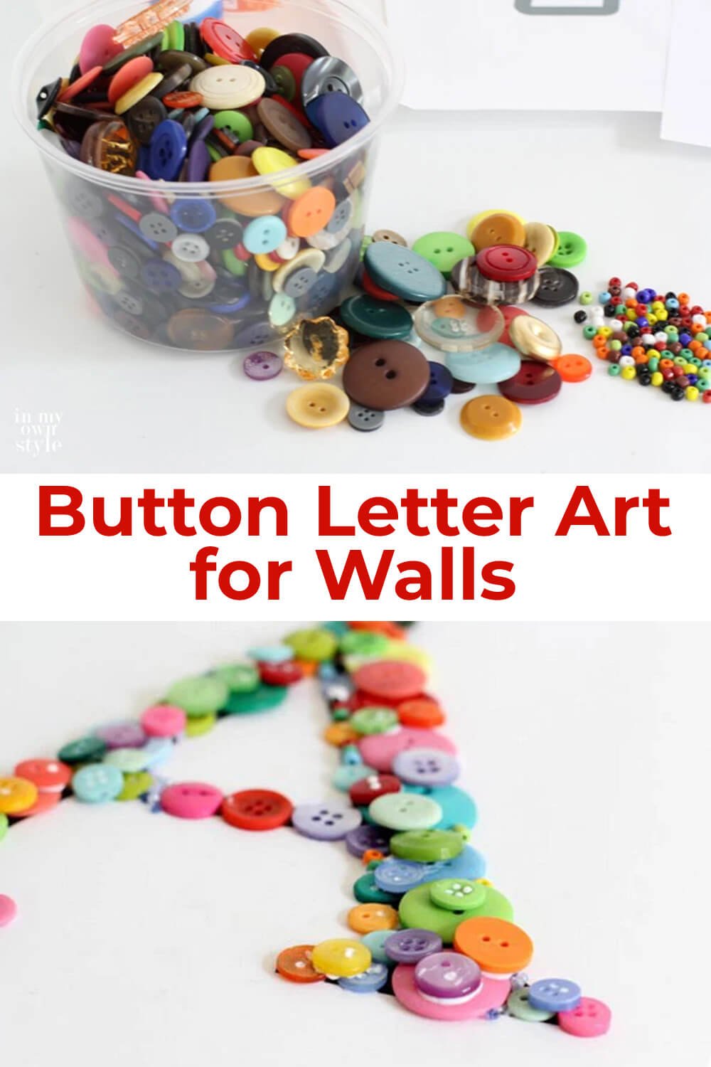 How to Make Button Letter Art To Hang on a Wall - In My Own Style