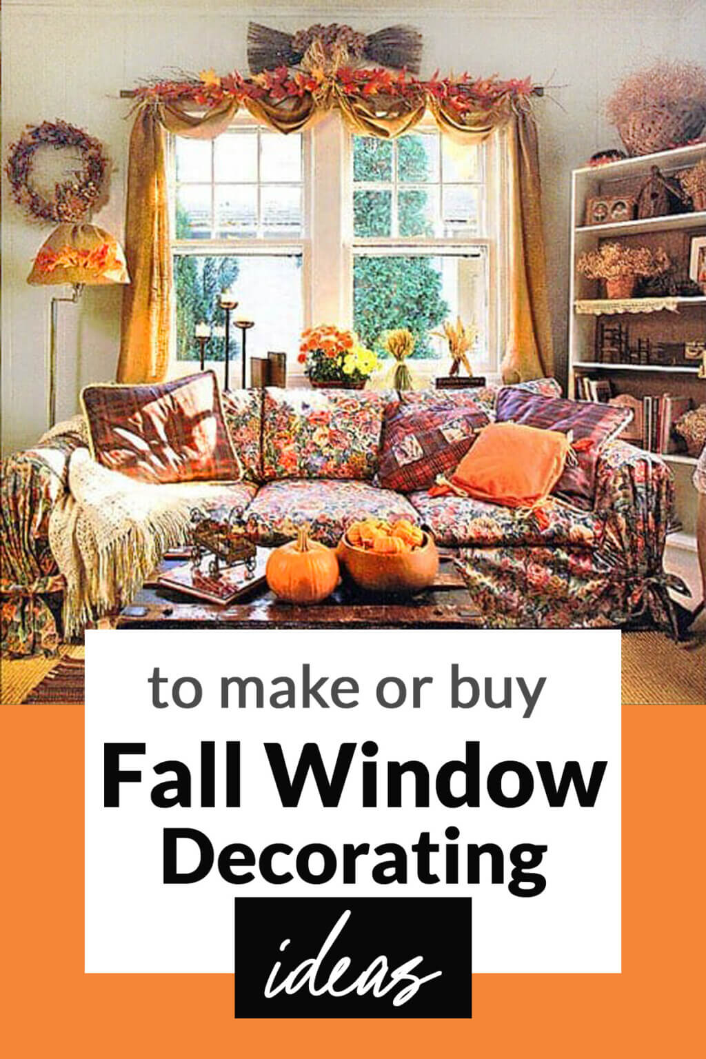 Fall Window Decorating Idea - Easy No Sew - In My Own Style