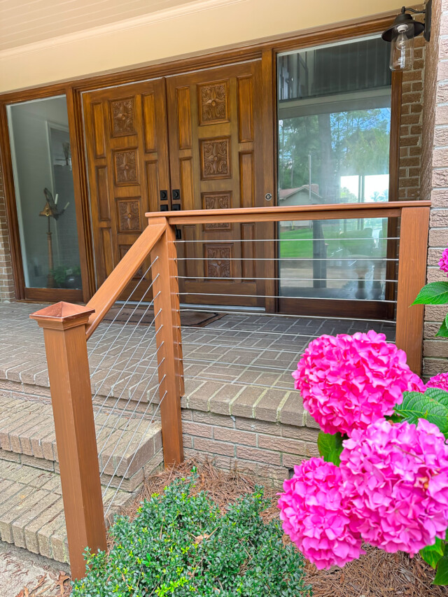 DIY Cable Railing On Front Porch and Deck - In My Own Style