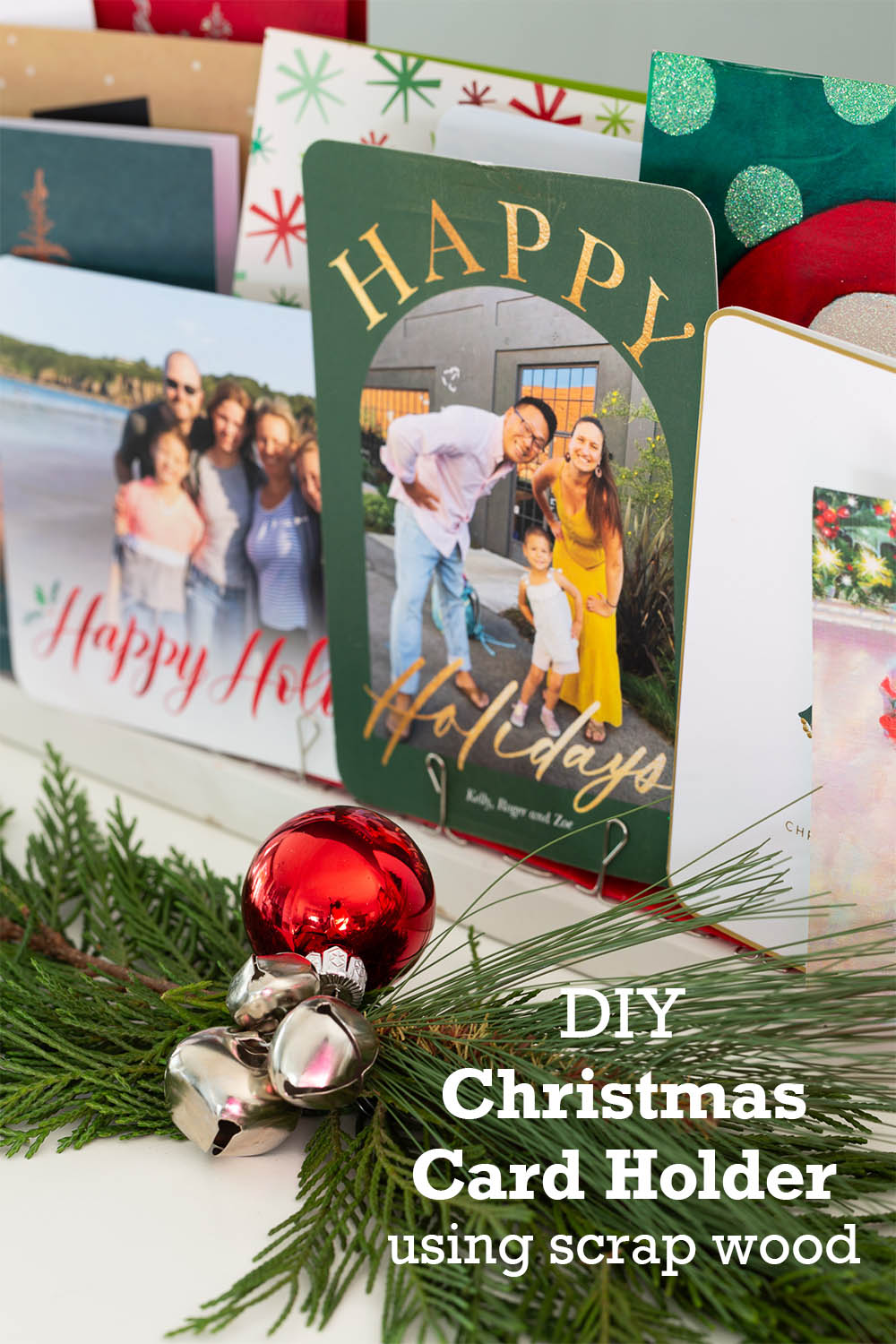 DIY Christmas Card Holder for a Mantel or Console Table - In My Own Style