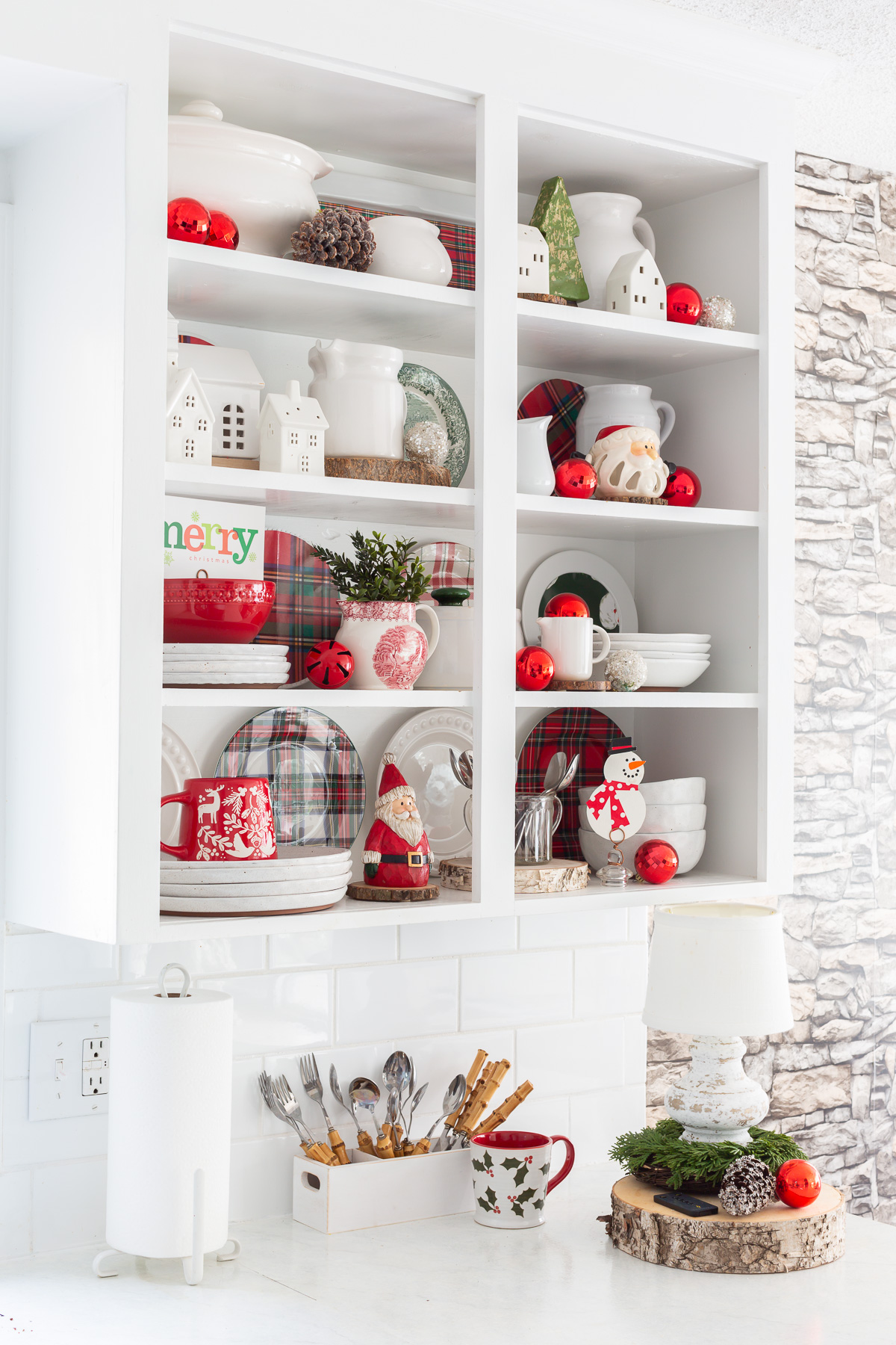Festive Christmas Kitchen Shelf Decor Ideas - In My Own Style
