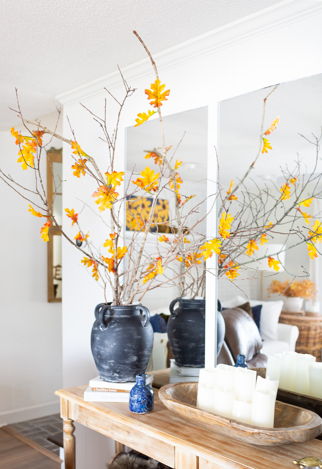 How to Style the Same Faux Fall Leaf Branch 3 Different Ways - In My ...